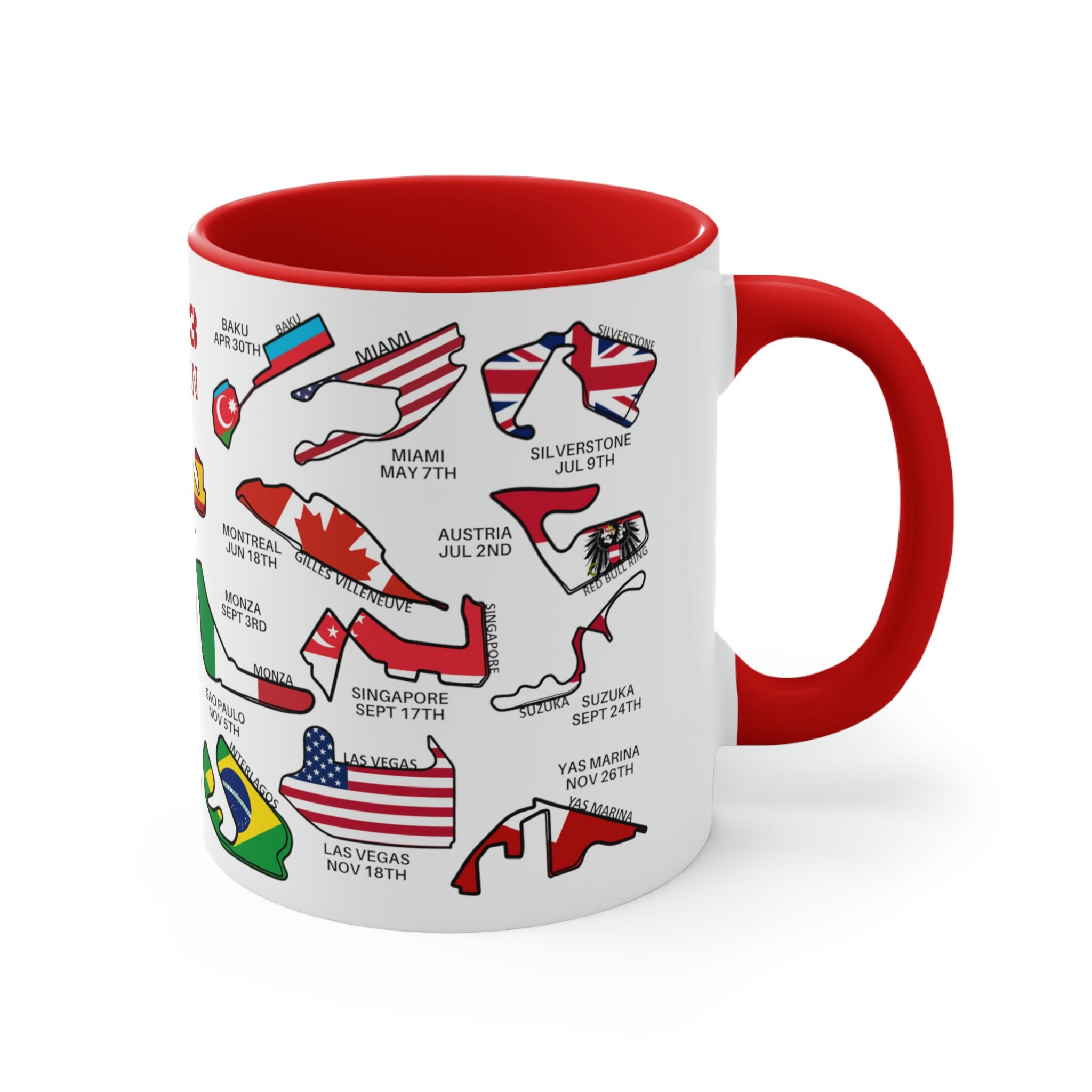 Exclusive Formula 1 2023 Race Tracks Ceramic Mug with Country Flags and ...
