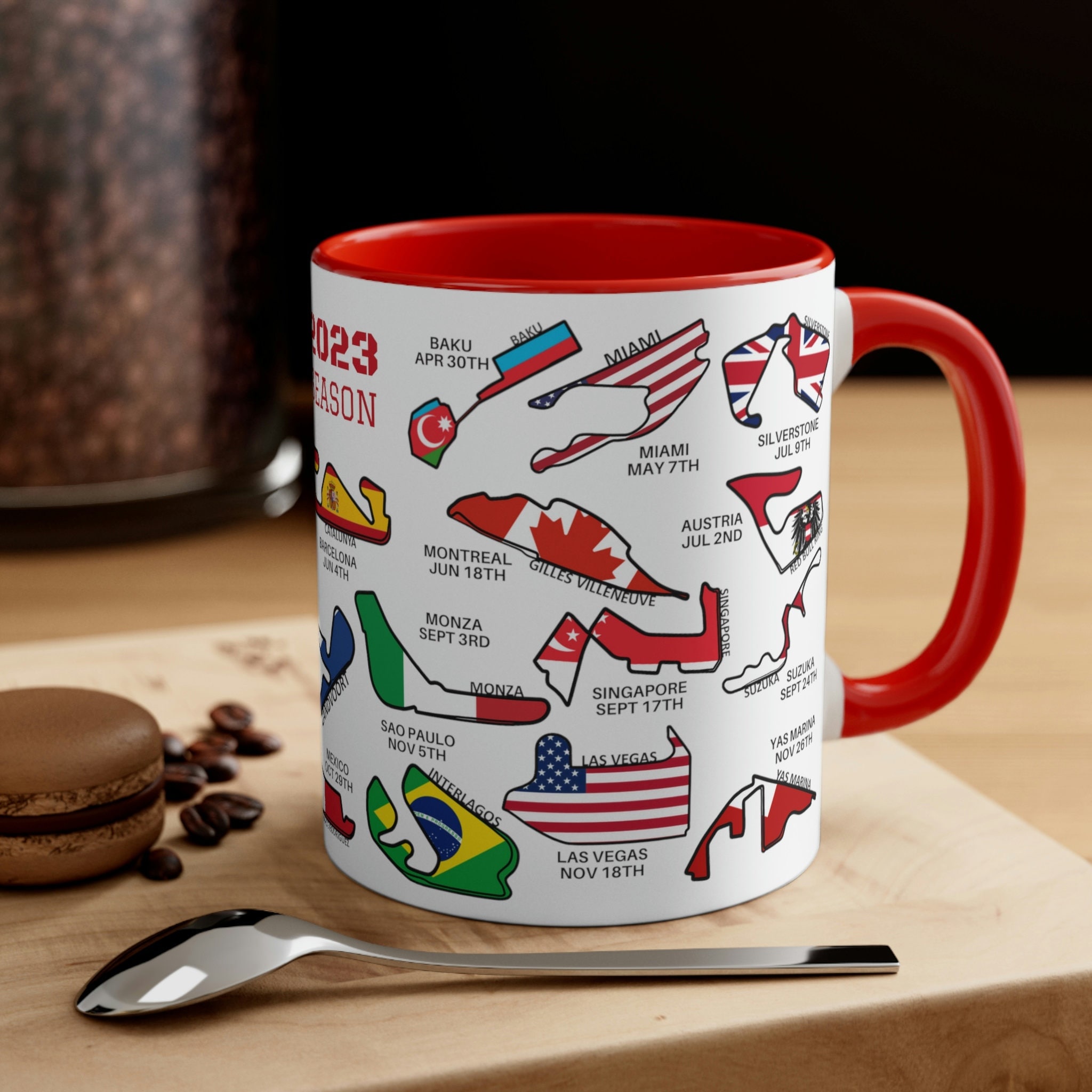 Exclusive Formula 1 2023 Race Tracks Ceramic Mug with Country Flags and ...